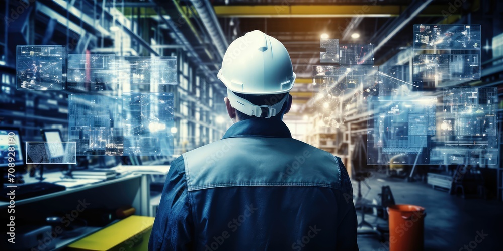 Workplace safety technology for zero accidents concept. Workplace ...