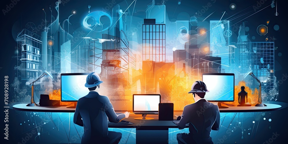 Workplace safety technology for zero accidents concept. Workplace ...