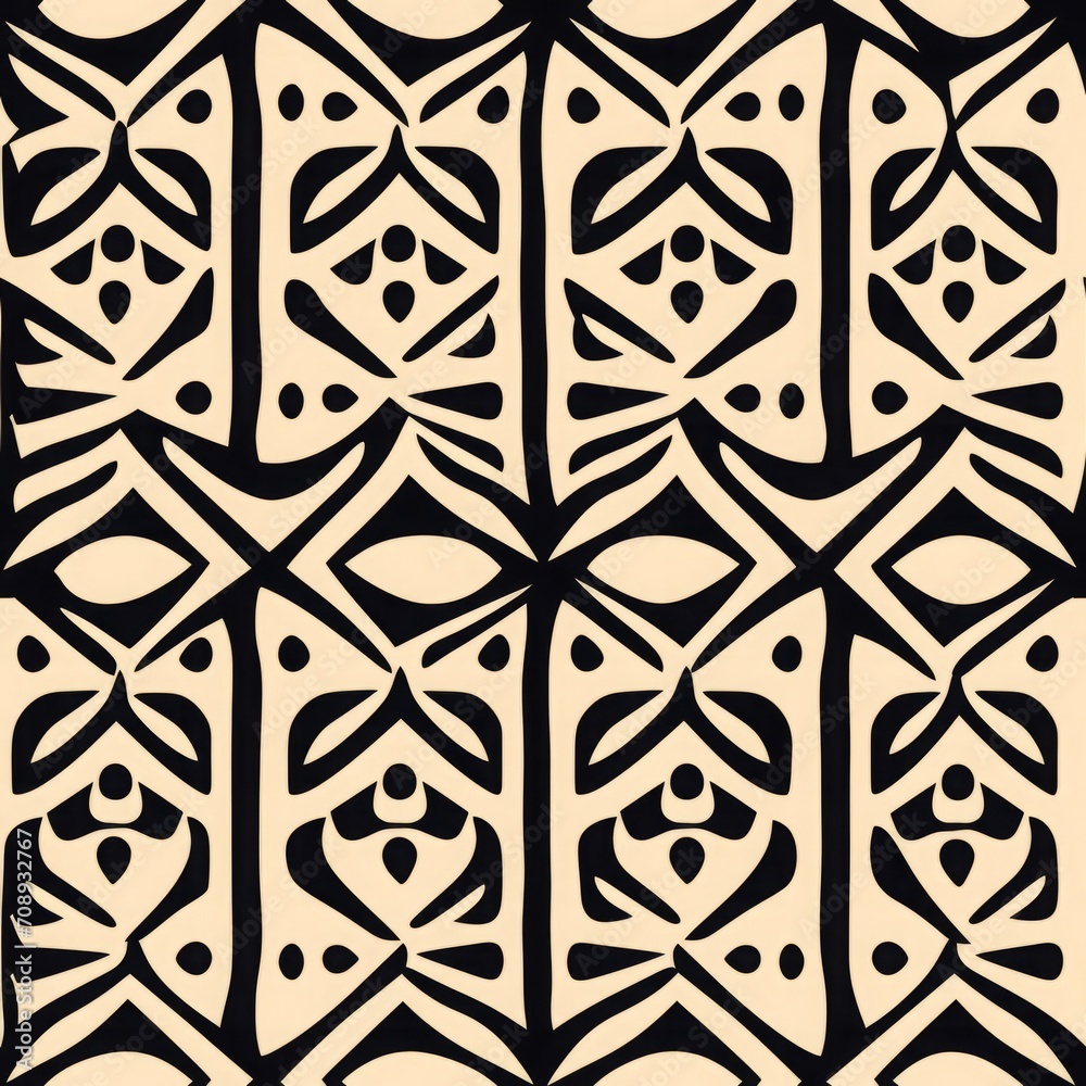 Traditional Pacific Islands tapa cloth seamless pattern. Polynesian ...
