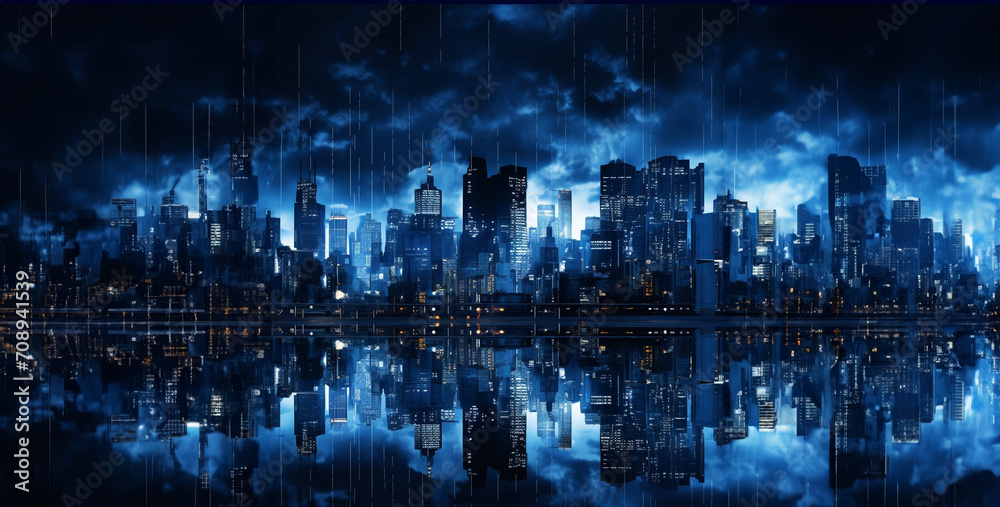 blue city aesthetic wallpaper Stock Photo | Adobe Stock