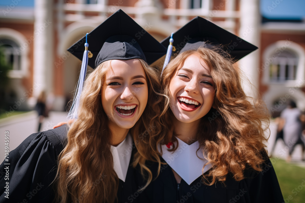 Two accomplished young women revel in the celebration of their well ...