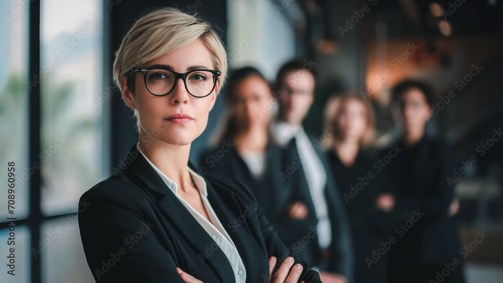 Portrait photo of Confident Female CEO Business Leader standing with ...