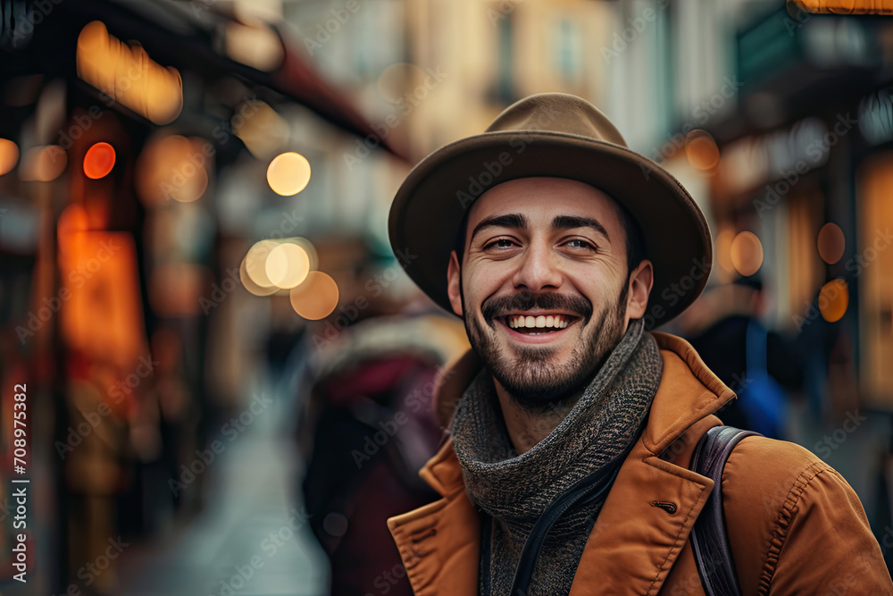 Medium shot portrait photography of a pleased man in his 30s in a ...