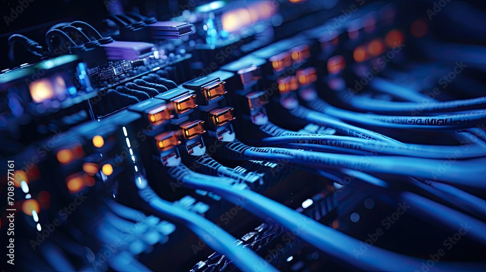 Data center network infrastructure consisting of switch panels and ...