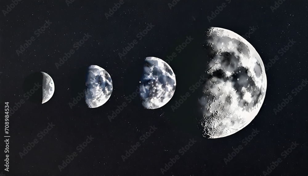 Foto de phases of the moon waxing crescent first quarter waxing gibbous ...