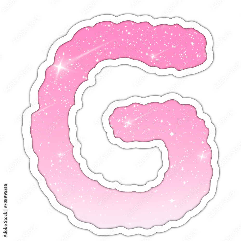 Letter G - Alphabet pink glitter on transparent background for ...