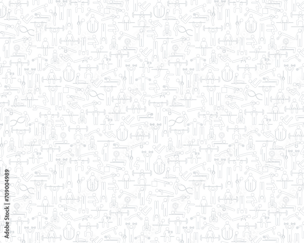 Background from sport icons. Workout, athletic, gym, fitness ...