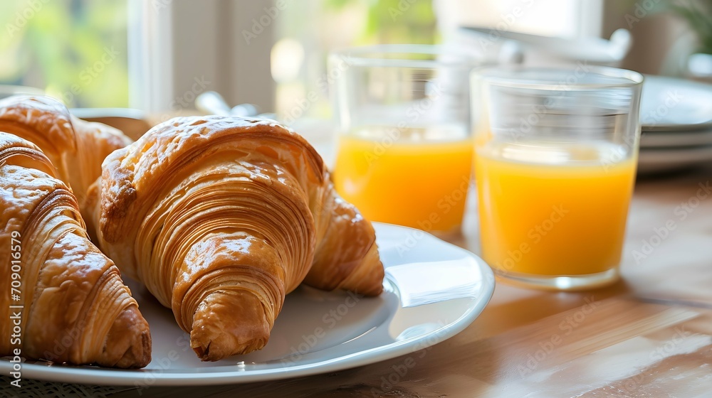 Morning Routine: A neatly arranged breakfast featuring a freshly baked ...
