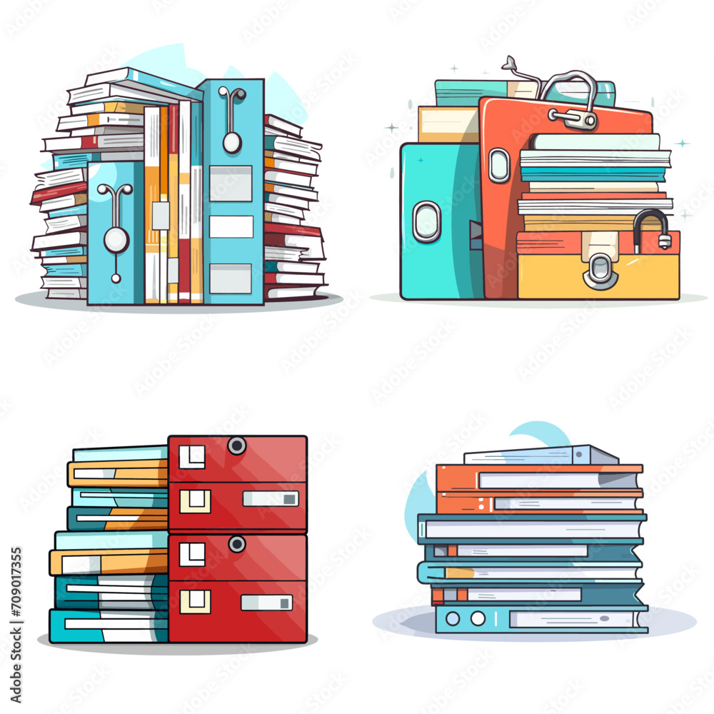 Medical Records Management Medical Files and Folders .simple isolated ...