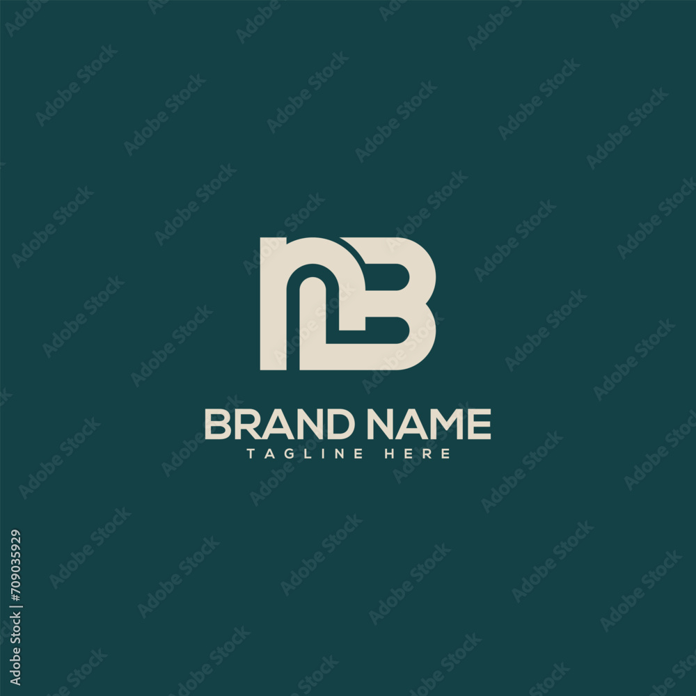 Monogram professional unique letter NB BN logo design template ...