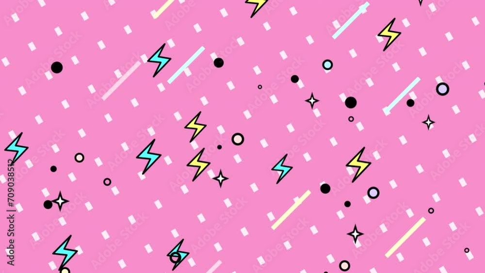 Vidéo Stock Looped 2d flat design motion graphics of thunderbolt ...