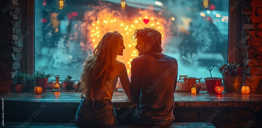 Valentines day best romantic couple flower hart created by ai Stock ...