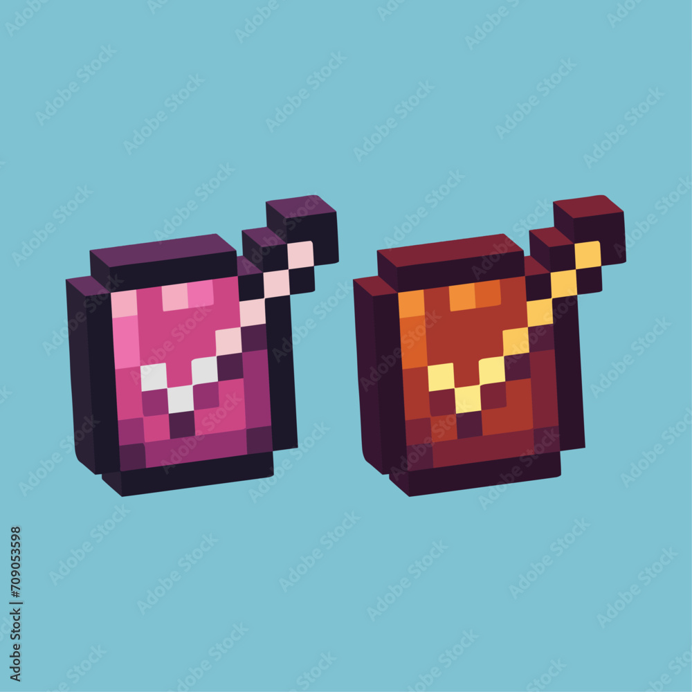 Isometric Pixel Art 3d Of Agreement Button Icon For Items Asset Correct Icon On Pixelated Style