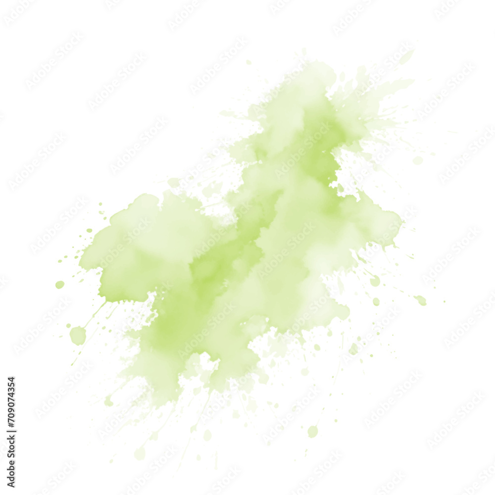 Abstract green watercolor water splash on a white background. Vector ...