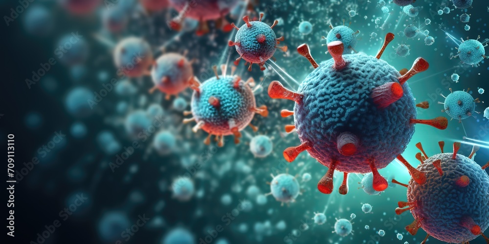 Illustration background of viruses in the human body, Microbiology and ...