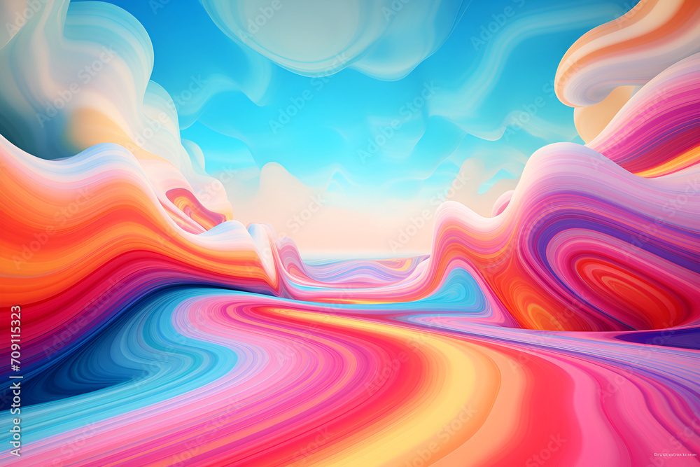 Surreal background design using acid colors and geometric shapes ...