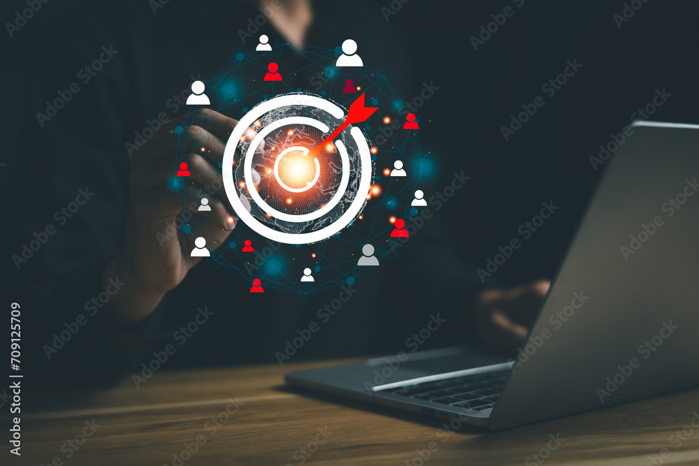 Population sampling business research, concept. marketing goals ...