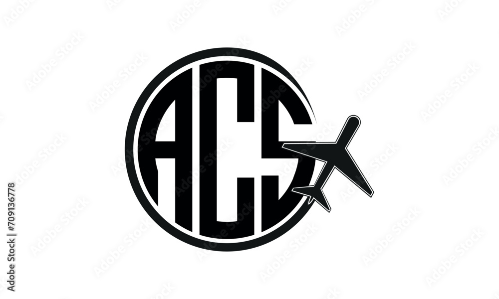 Grafika wektorowa Stock: ACS three initial letter circle tour & travel ...