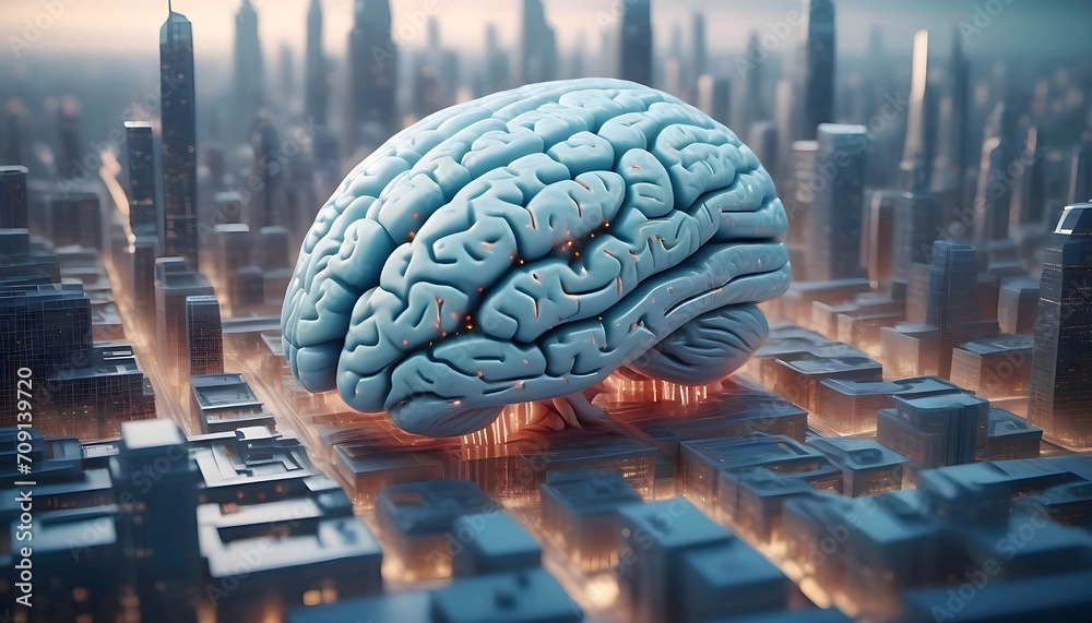 Cross section of the human brain, showcasing different regions and ...