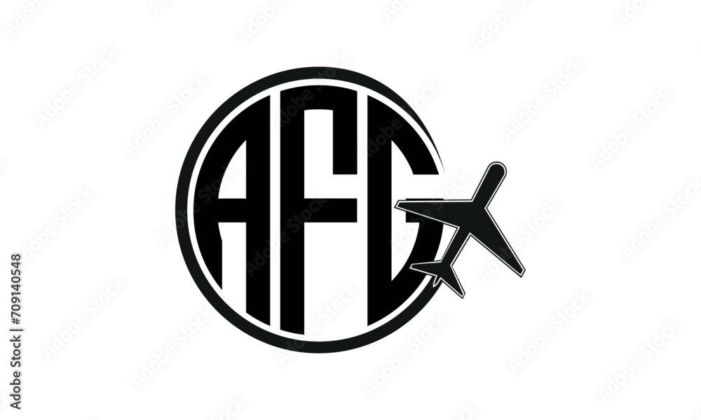 AFG three initial letter circle tour & travel agency logo design vector ...