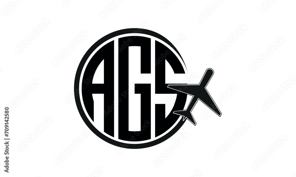 AGS three initial letter circle tour & travel agency logo design vector ...