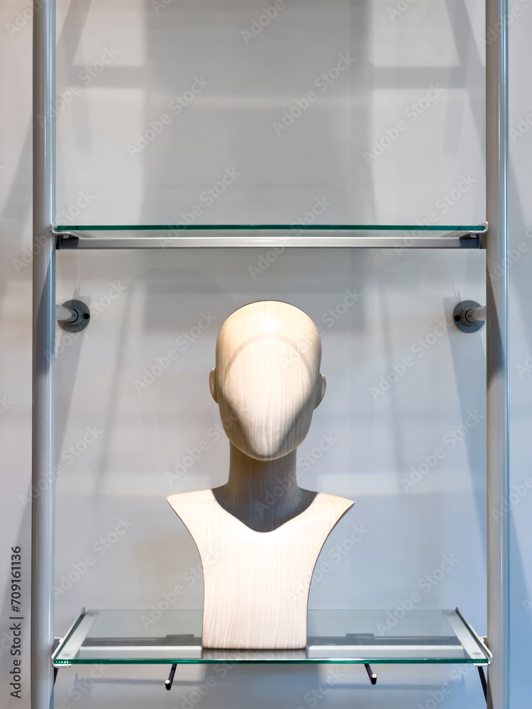A head and shoulders mannequin used to elegantly display the latest ...