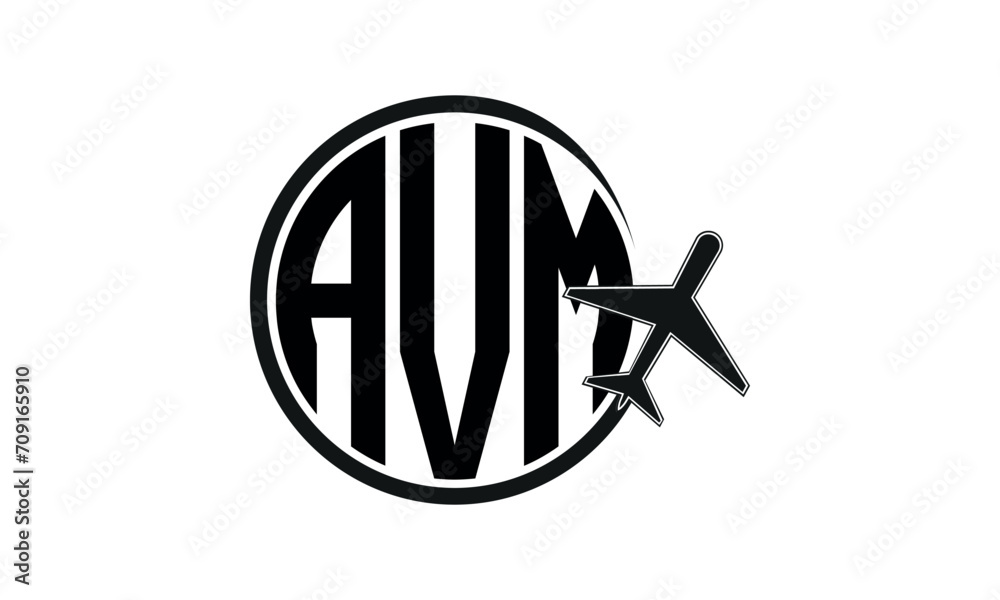 AVM three initial letter circle tour & travel agency logo design vector ...