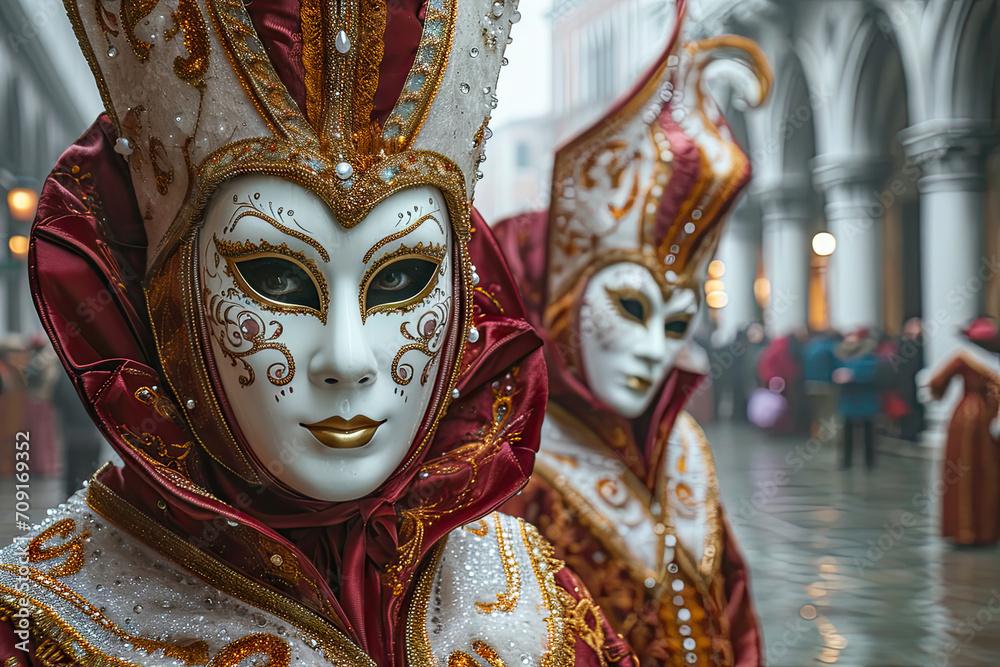 Carnaval de Venecia en Italia: Máscaras elegantes y trajes ...