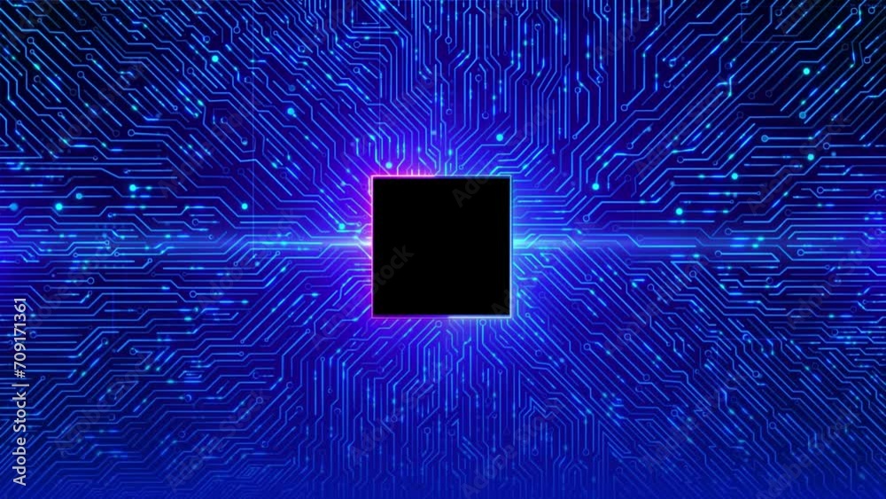 Concept animation shows the process of turning on the CPU in the ...