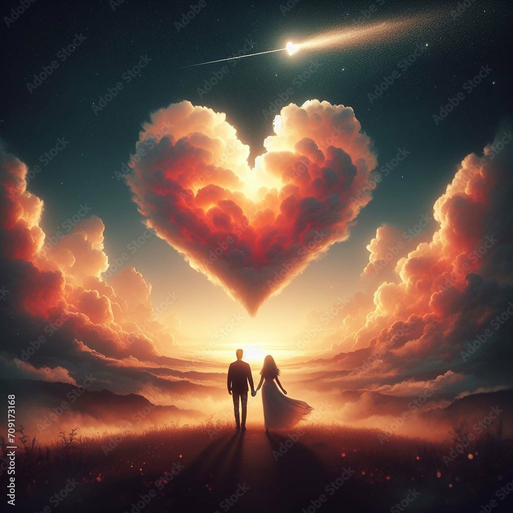 Twin flame couple. Soulmates. The concept of magical, esoteric, tantric ...