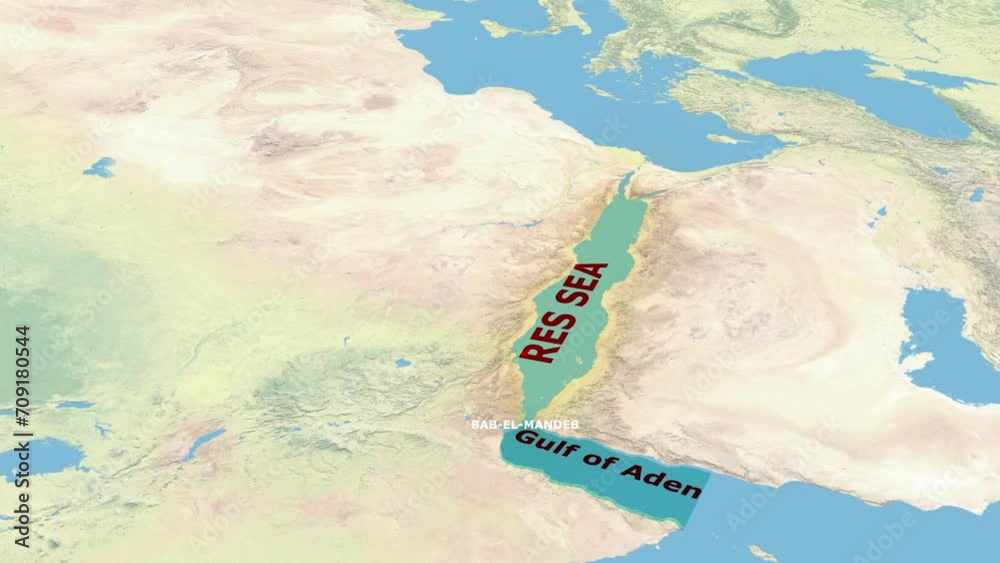 Vidéo Stock Navigating the Red Sea and Gulf of Aden: A Maritime Map ...