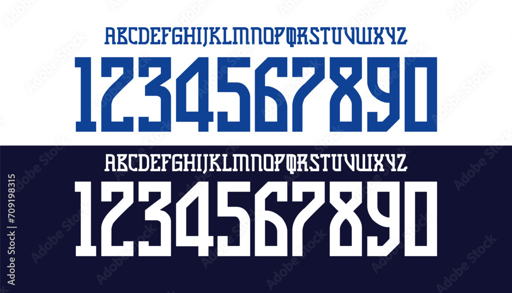 font vector team 2022 kit sport style font. football style font with ...