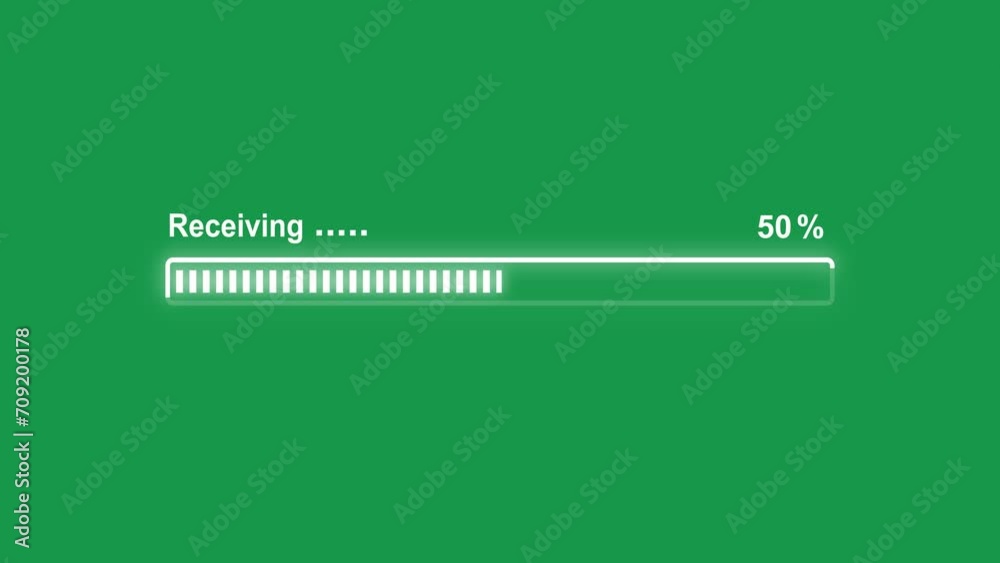 Receiving progress bar animation on green screen ,Receiving bar loading ...