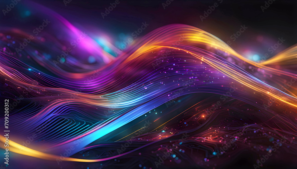 Digital abstract background of technological processes, neural networks ...