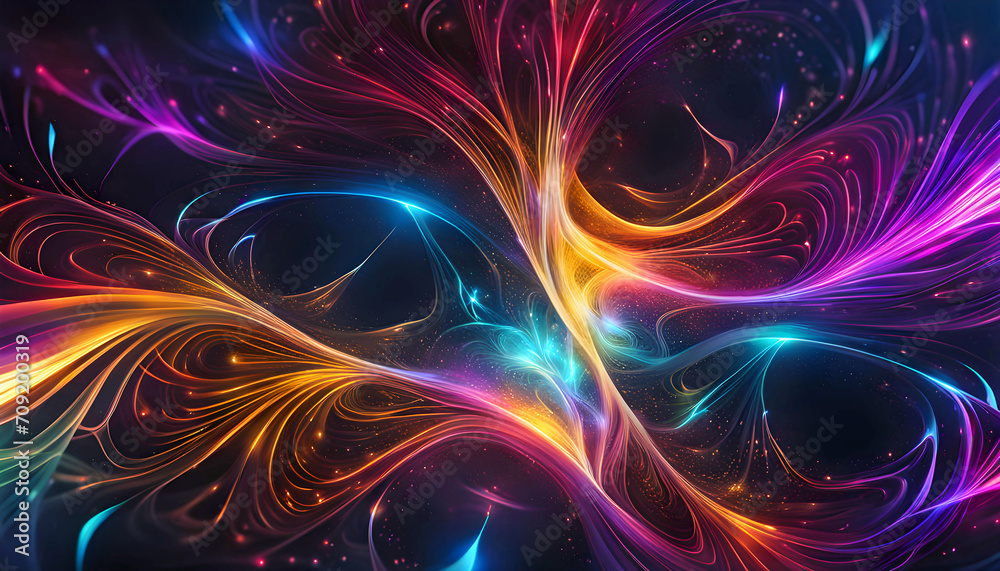 Digital abstract background of technological processes, neural networks ...