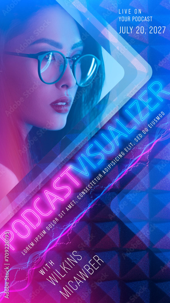 Podcast Visualizer Graphical Representation of Your Podcast Audio Stock ...