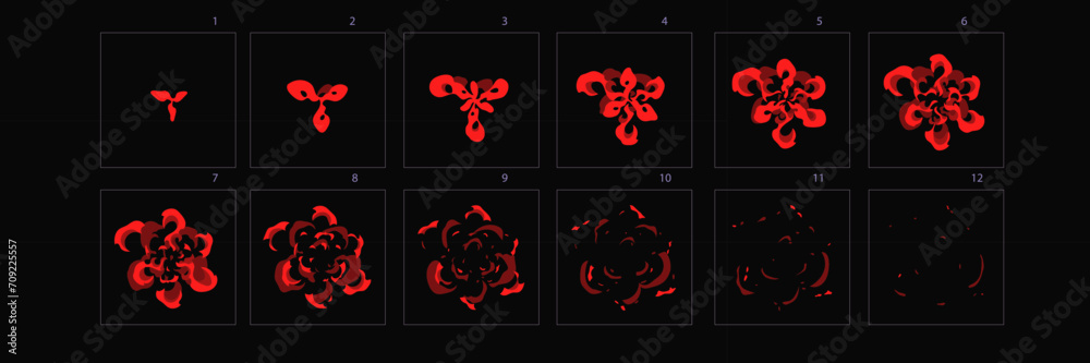 Firework burst animation . Sprite sheet of firework effect animation ...