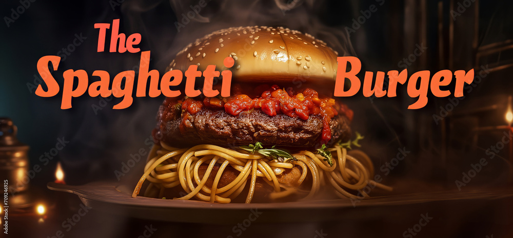 Spaghetti burger, Hamburger, Italian fast food, Americanized dish ...
