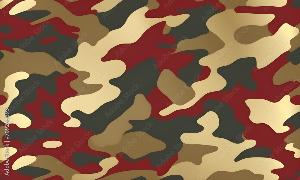 Red Gold Camouflage Pattern Military Colors Vector Style Camo ...