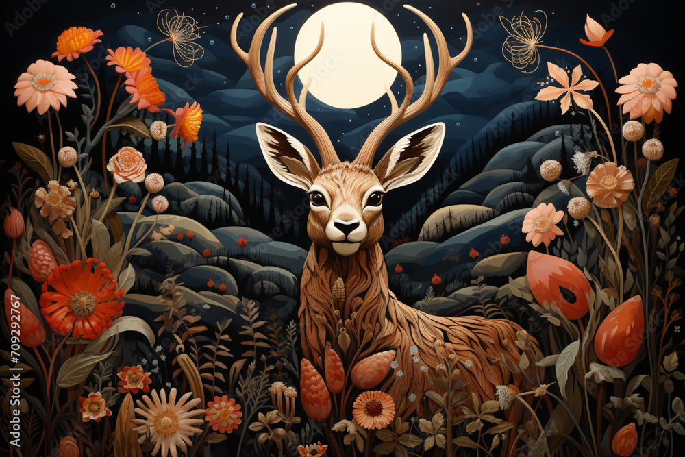 A visually captivating portrayal of the mystical Jackalope, a mythical ...