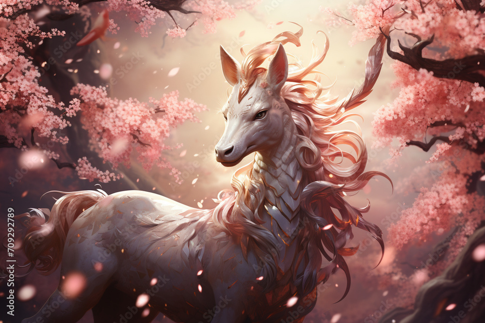 A mythical and magical portrayal of the Kirin, a creature from East ...