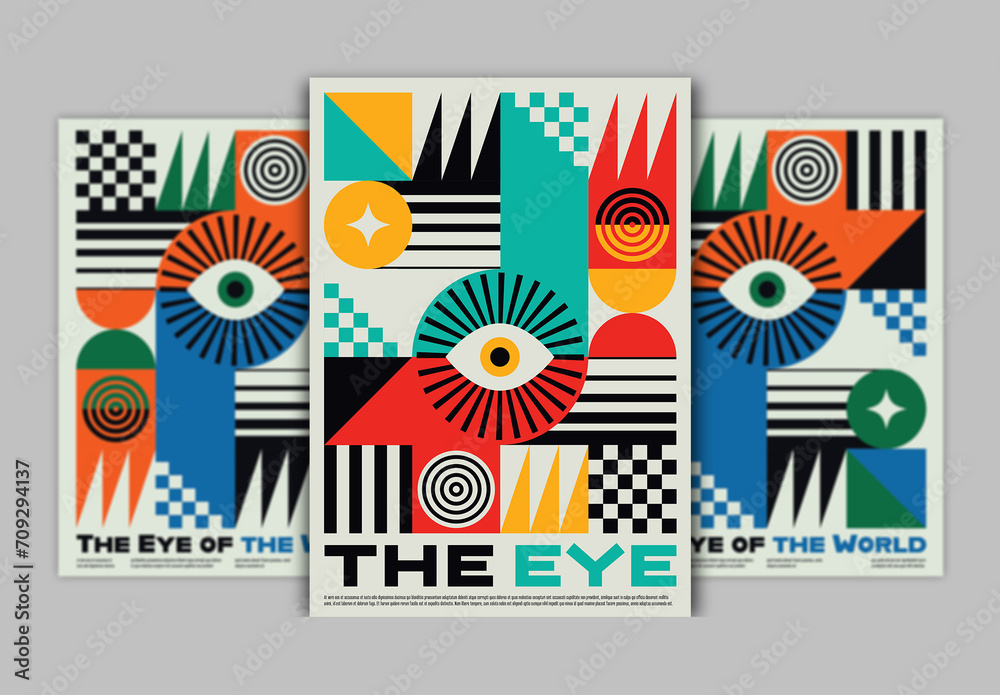 Stylish Neo Geometric Poster Layout Design Stock Template | Adobe Stock