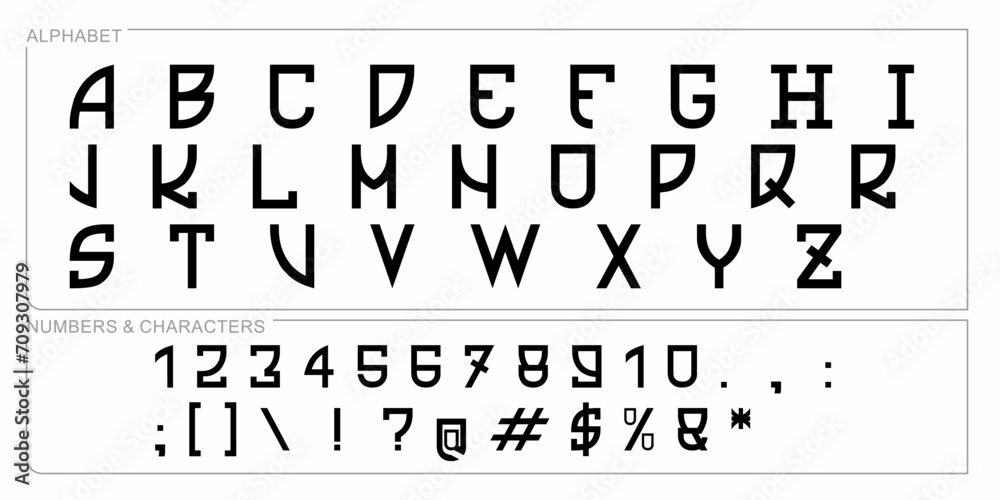 Alphabet Split Monogram, Split Letter Monogram, Alphabet Frame Font ...