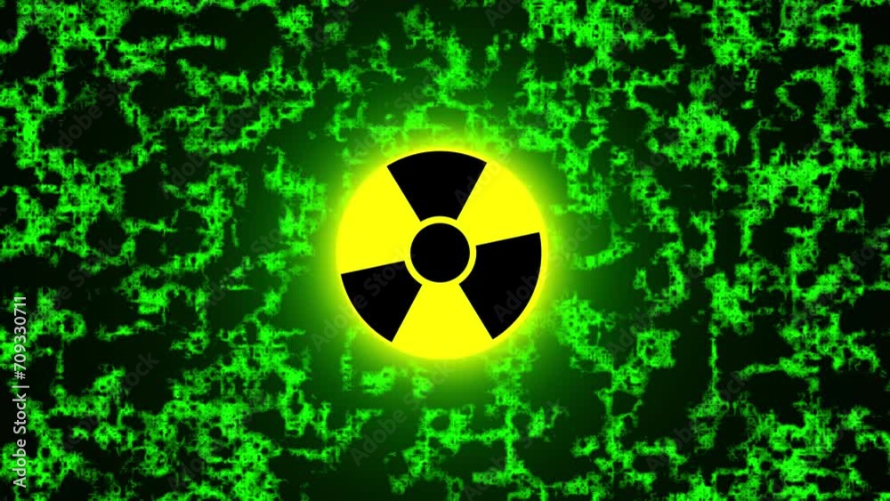 Radiation Danger Icon Animation Background. Nuclear Radiation Animation ...