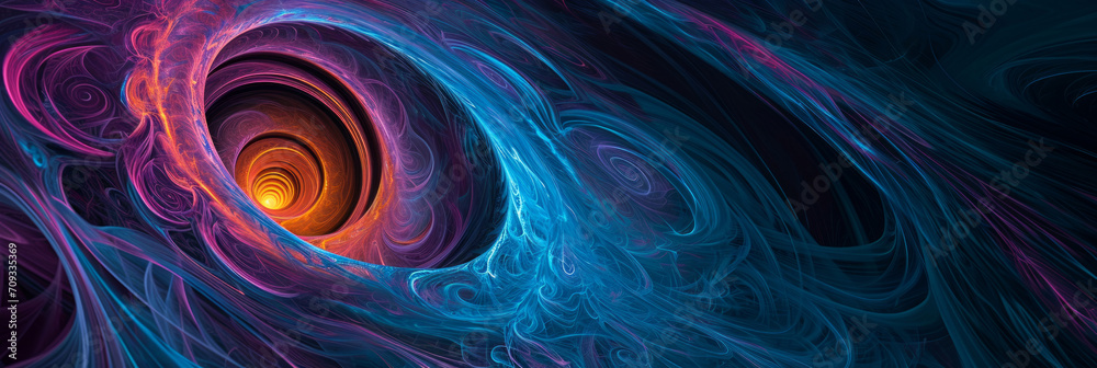 Abstract swirl with layers that transition through a spectrum of cool ...