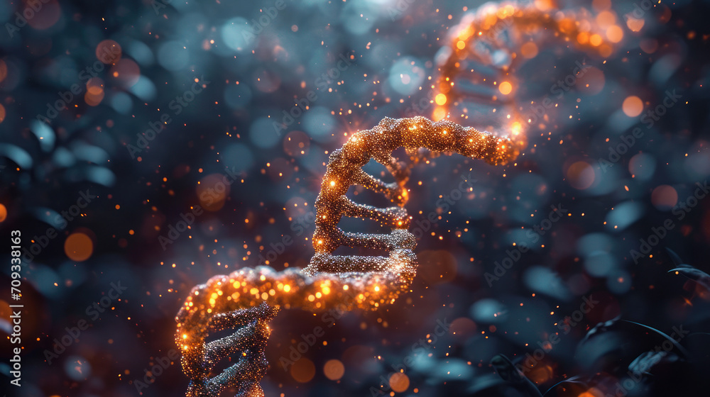 DNA gene helix spiral structure of the molecule Ai generative Stock ...