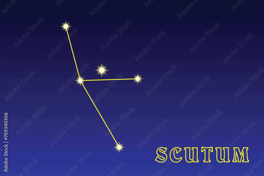 Constellation Scutum. Illustration of the constellation Shield. The ...