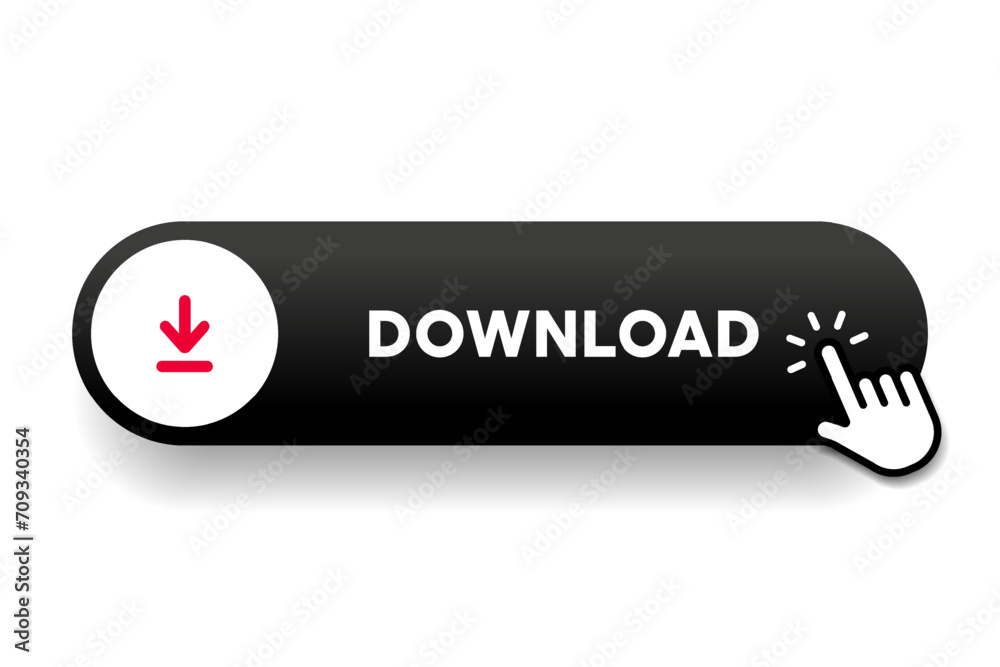 3D download button icon. Upload icon. Down arrow bottom side symbol ...