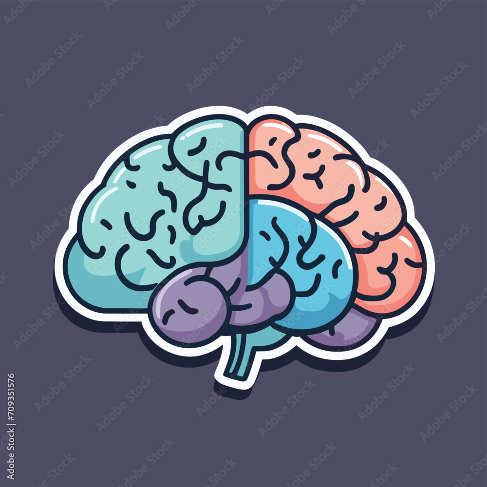 Brain cartoon illustration thinking idea concept design Stock Vector ...