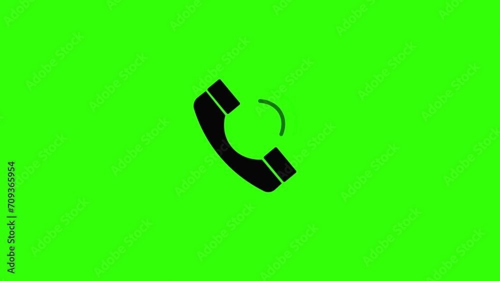 4k Incoming call ring icon background Green Screen Animation of phone ...